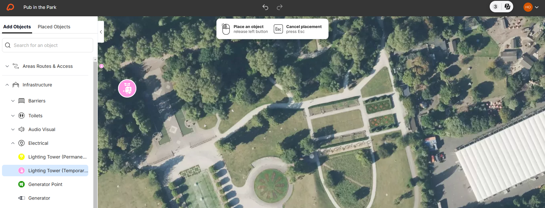 Placing An Object In OnePlan